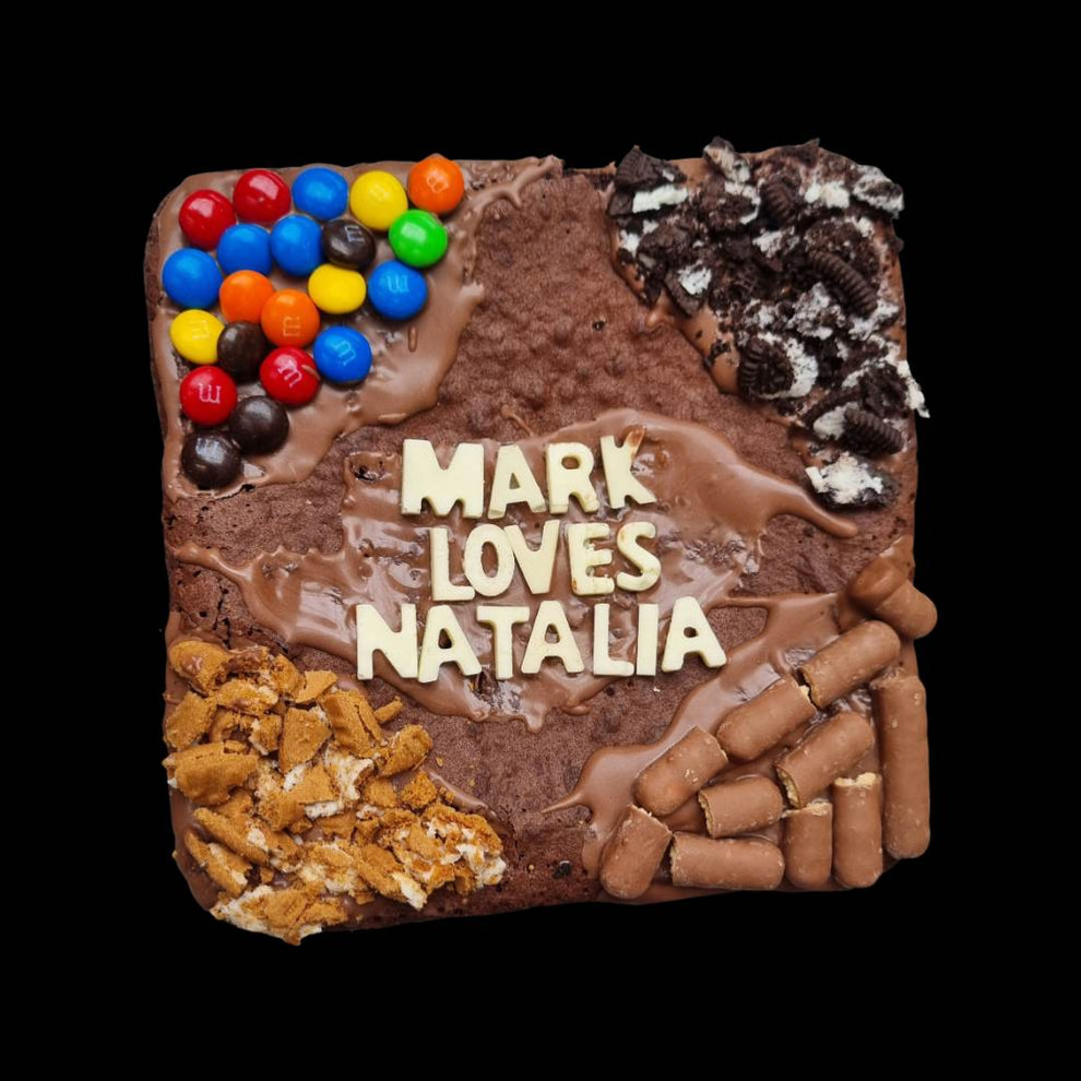 Customised Message Brownie Block – Manjot's Baking