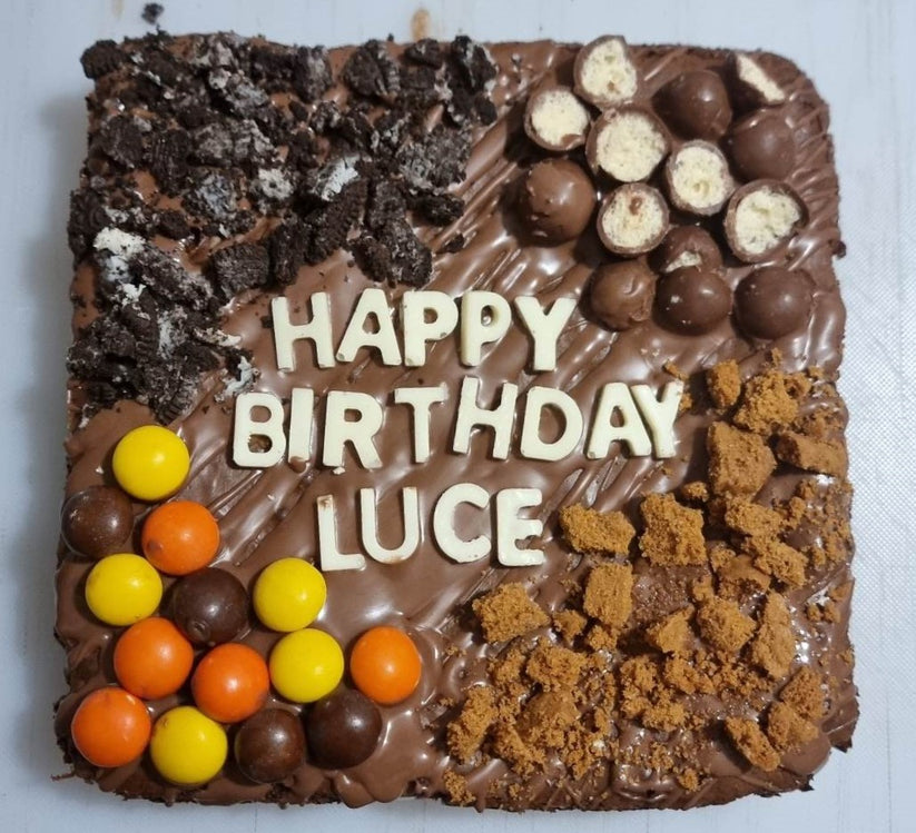 Customised Message Brownie Block – Manjot's Baking